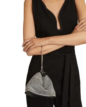 REISS Leah Crystal Pouch - Silver