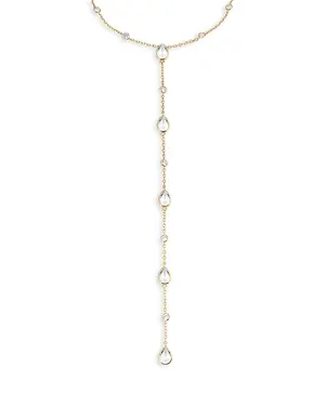 Ettika Cubic Zirconia Lariat Necklace - Gold/clear