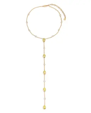 Ettika Cubic Zirconia Lariat Necklace - Gold/green