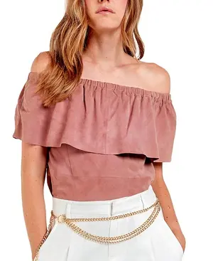 AS By DF Cape Horn Suede Top By - Moody Blush