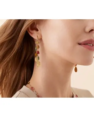 Marco Bicego 18k Yellow Lunaria Tourmaline & Diamond Earrings - Gold