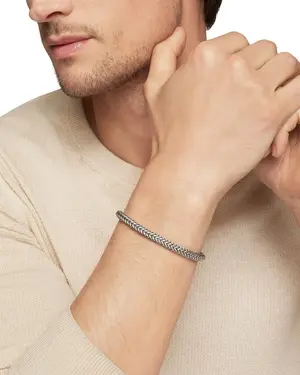 David Yurman Chevron Bead Bracelet In Sterling 6mm - Silver