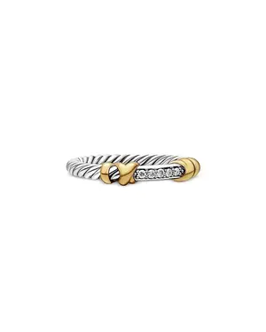 David Yurman David Yurman Petite Helena Wrap Band Ring, 4mm Silver/gold