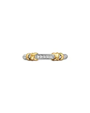 David Yurman Petite Helena Wrap Band Ring, 4mm - Silver/gold