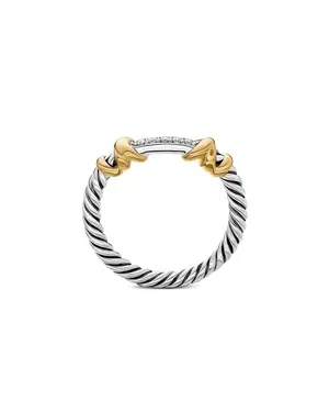 David Yurman Petite Helena Wrap Band Ring, 4mm - Silver/gold