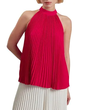 Ted Baker London High Neck Sleeveless Pleated Top - Fuchsia