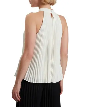 Ted Baker London Jamaya High Neck Pleated Top - Ivory