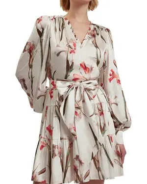 Ted Baker London Floral Tie Waist Mini Dress