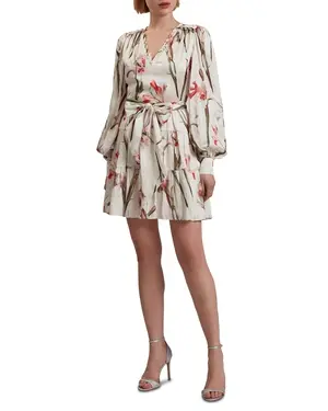 Ted Baker London Floral Tie Waist Mini Dress