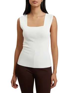 Ted Baker London Binkkii Square Neck Knit Top - Ivory