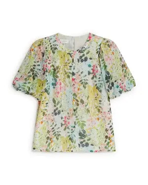 Ted Baker London Micha Puffed Sleeve Top - Ivory