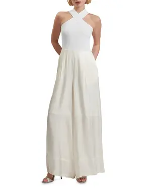 Ted Baker London Baiblu Halter Neck Knit Jumpsuit - Ivory