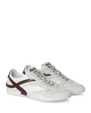 Miu Miu Donna Sneakers - Bianco+amaranto