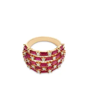 Bloomingdale'S Ruby & Diamond Statement Ring