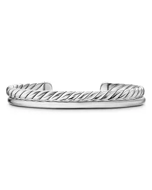 David Yurman Dy Mercer Two Row Cuff Bracelet - Silver