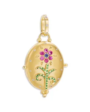 Temple St. Clair 18k Yellow Multi Gemstone & Diamond Locket - Gold