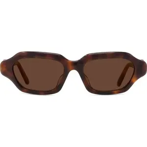 Loewe Slim Rectangular Sunglasses - Dark Havana / Brown Mirror