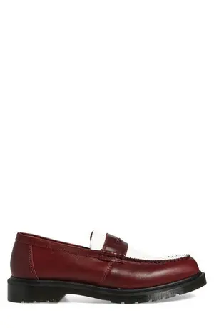 Dr. Martens Penton Two-tone Penny Loafer - Burgundy White Classic Calf