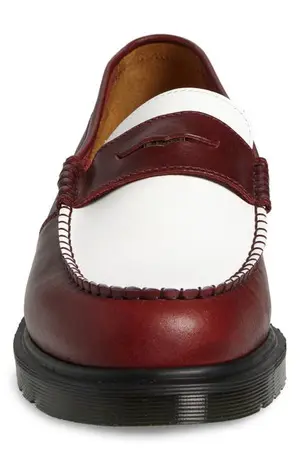 Dr. Martens Penton Two-tone Penny Loafer - Burgundy White Classic Calf