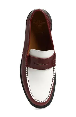 Dr. Martens Penton Two-tone Penny Loafer - Burgundy White Classic Calf
