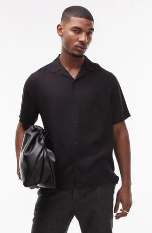 Topman Short Sleeve Camp Shirt