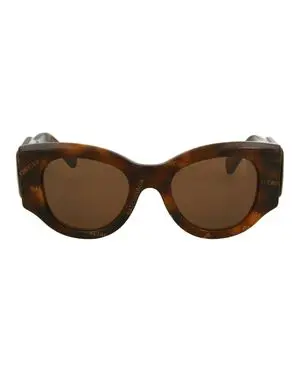 Balenciaga Round Frame Acetate Sunglasses - Havana/havana/brown (bb0070sone-color30008288one-color007)