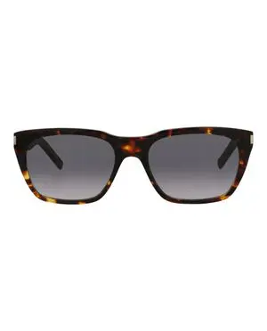 Saint Laurent Recycled Acetate Square Frame Sunglasses - Havana/grey (sl598