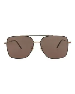 Gucci Aviator Frame Metal Sunglasses - Gold/brown (gg1053sk
