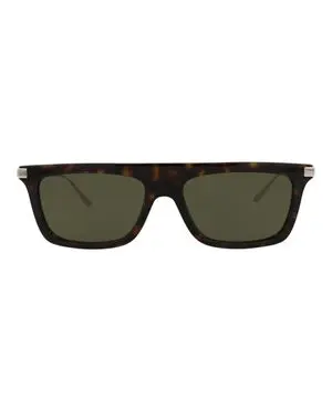 Gucci Square-frame Recycled Acetate Sunglasses - Havana/silver/green (gg1437s
