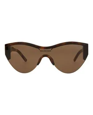 Balenciaga Shield / Wrapframe Acetate Sunglasses - Havana/brown (bb0004s