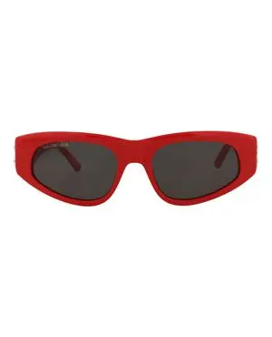Balenciaga Cat Eyeframe Recycled Acetate Sunglasses - Red/silver/grey (bb0095s