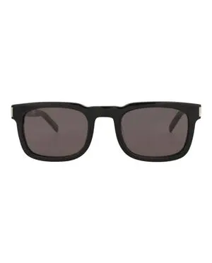 Saint Laurent Square Frame Recycled Acetate Sunglasses - Black/silver/black (sl581