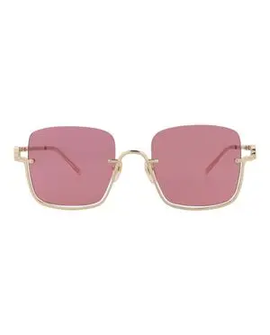 Gucci Square Frame Metal Sunglasses - Gold/red (gg1279s
