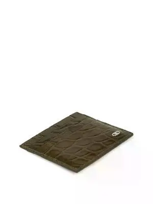 FERRAGAMO Gancini Alligator-leather Cardholder - Green