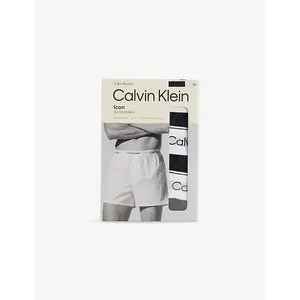 Calvin Klein Icon Pack-of-three Slim-fit Stretch-cotton Boxer - Black Black Black