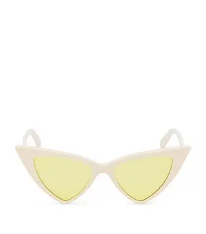Alexander McQueen Acetate Spike Cat Eye Sunglasses - White