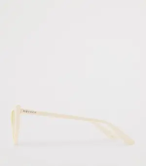 Alexander McQueen Acetate Spike Cat Eye Sunglasses - White