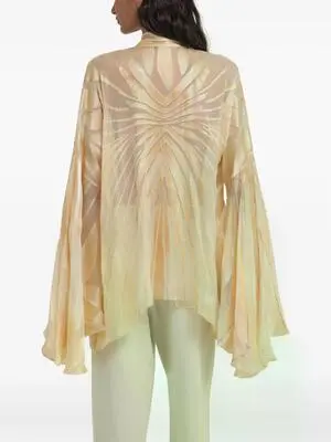 Roberto Cavalli Satin Tie-neck Shirt