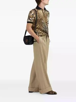 Roberto Cavalli Leopard-print Polo Shirt