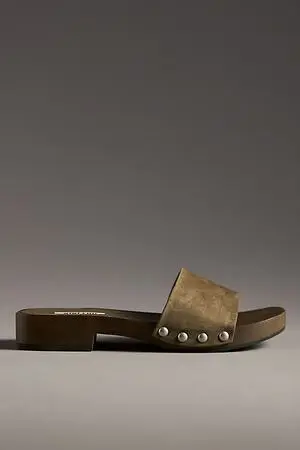 BIBI LOU Wood-bottom Slides - Khaki