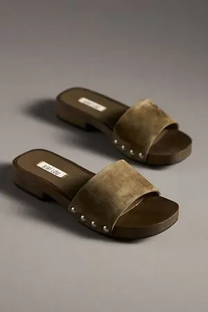 BIBI LOU Wood-bottom Slides - Khaki