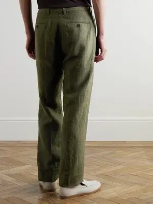 Mr P. Straight-leg Puppytooth Linen Suit Trousers