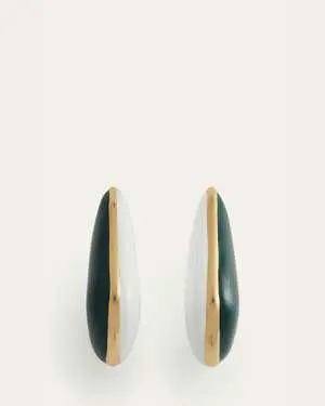 Bottega Veneta Small Fin Enamel Earrings - Emeraldwht