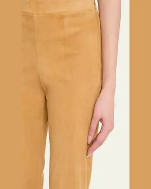 Sprwmn Suede Ankle Flare Pants