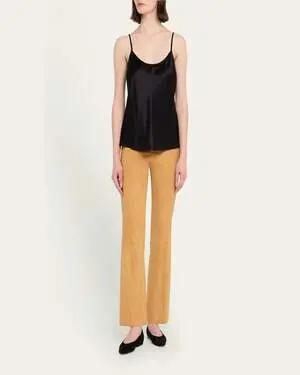 Sprwmn Suede Ankle Flare Pants