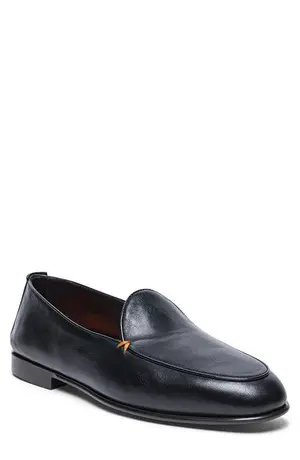 Santoni Vibe Apron-toe Loafer - Black