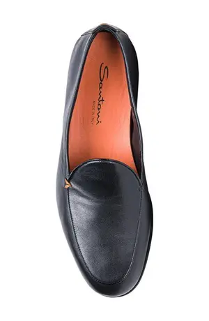 Santoni Vibe Apron-toe Loafer - Black
