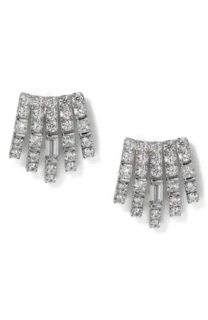 Nadri Delphine Cubic Zirconia Stud Earrings - Rhodium