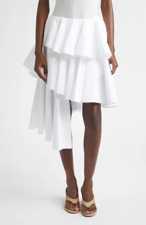 Alaïa Cotton Spiral Skirt - Blanc