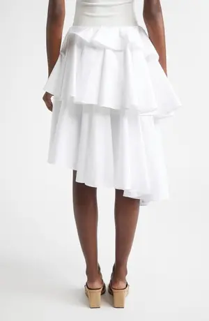 Alaïa Cotton Spiral Skirt - Blanc